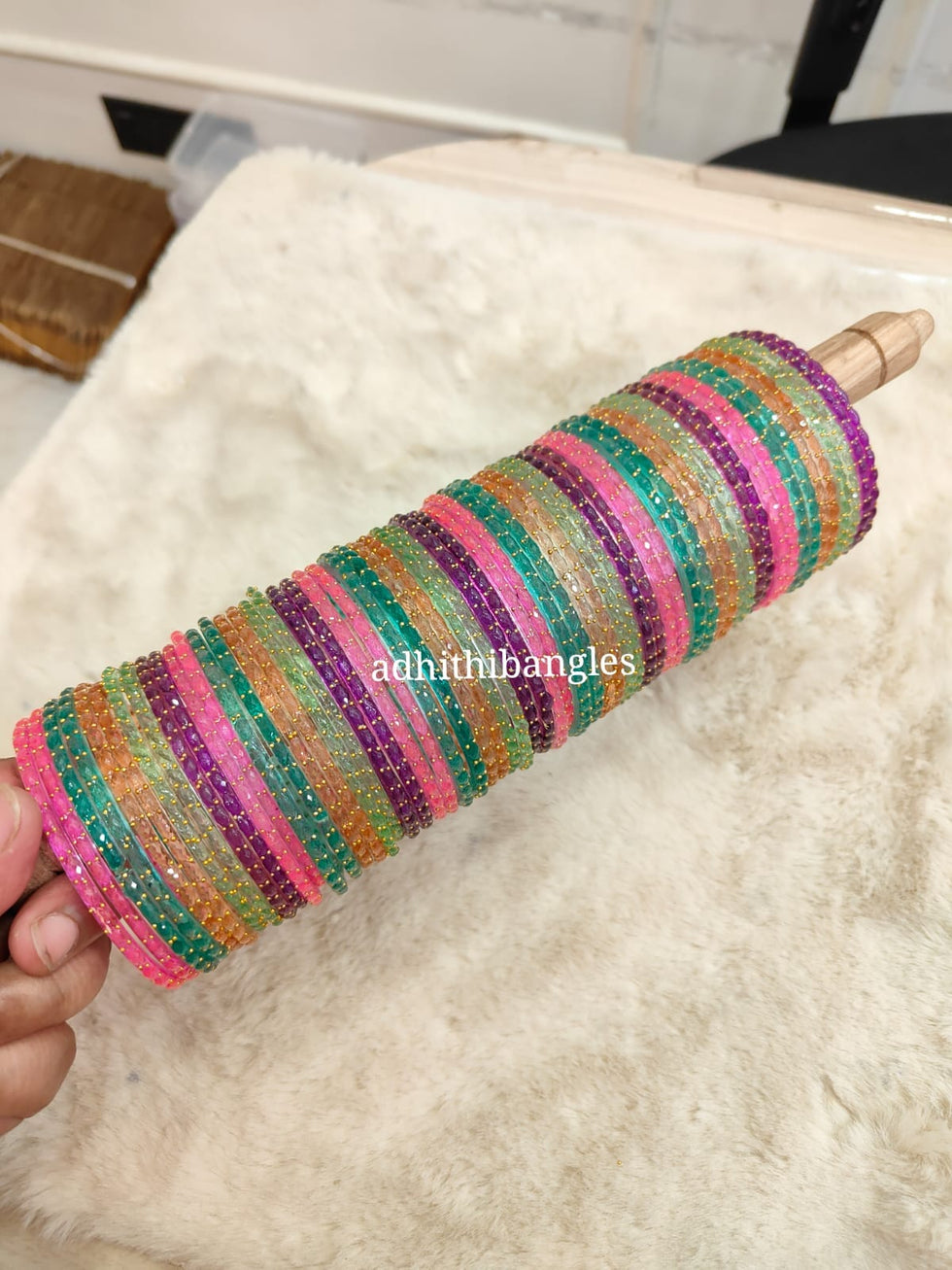 5 dozen raindrop valaikappu mixing – Adhithi Bangles