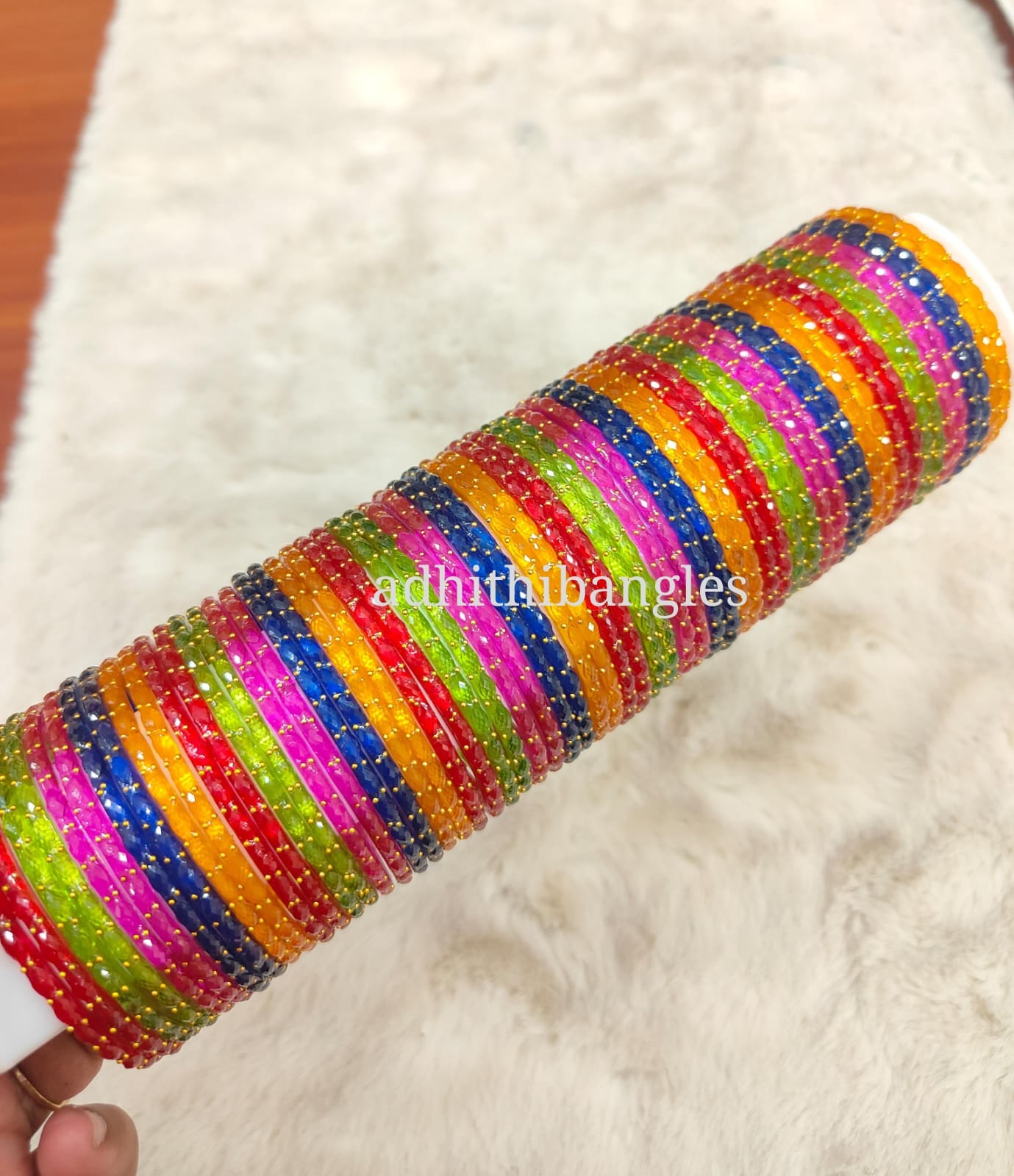 Raindrop bangles 5 dozen valaikappu mixing – Adhithi Bangles