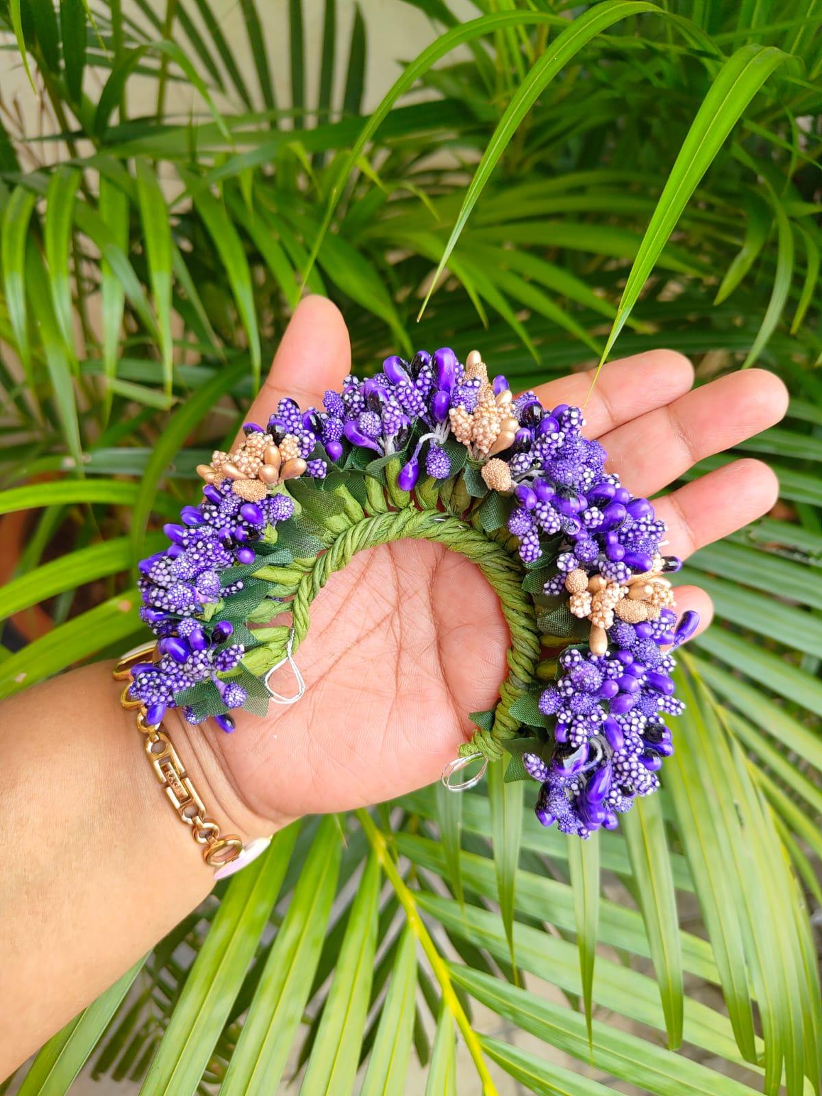 Artificial veni for hair -Deep Purple color – Adhithi Bangles